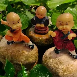 Vintage | Accents | Vintage Monk Figurines In Orange And Red Robes ...